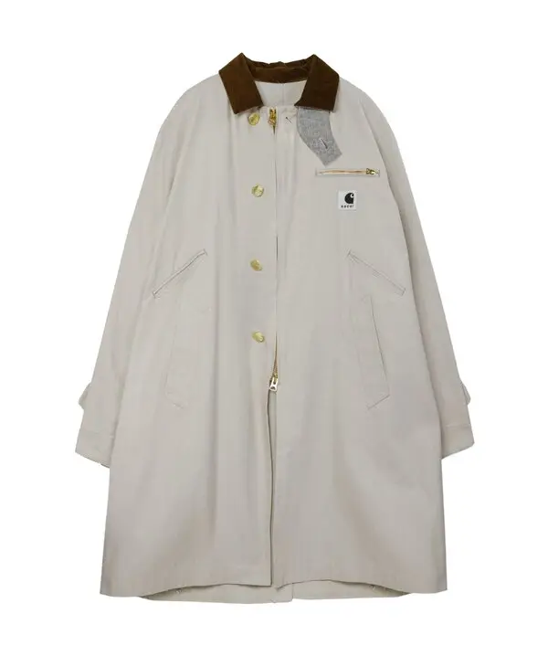 Carhartt Work In Progress X Sacai Logo Trench Coat - Gray