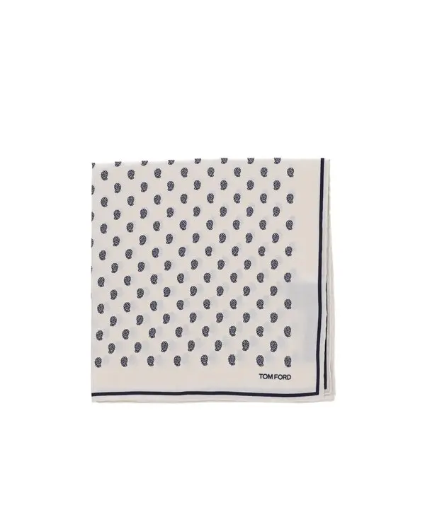 TOM FORD Plaid Pocket Scarf - White