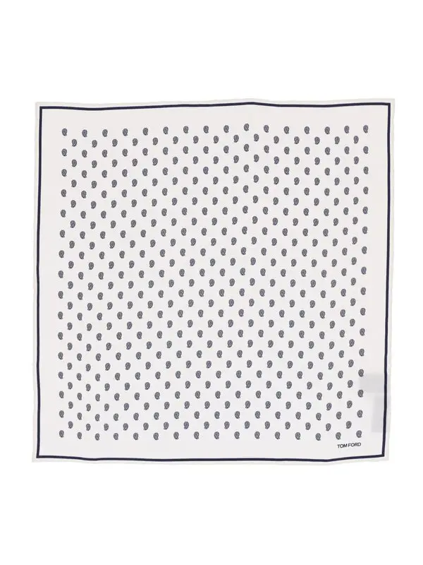 TOM FORD Plaid Pocket Scarf - White