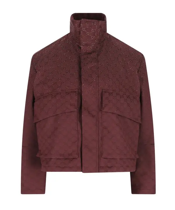 Gucci Embellished Gg Monogrammed Padded Jacket