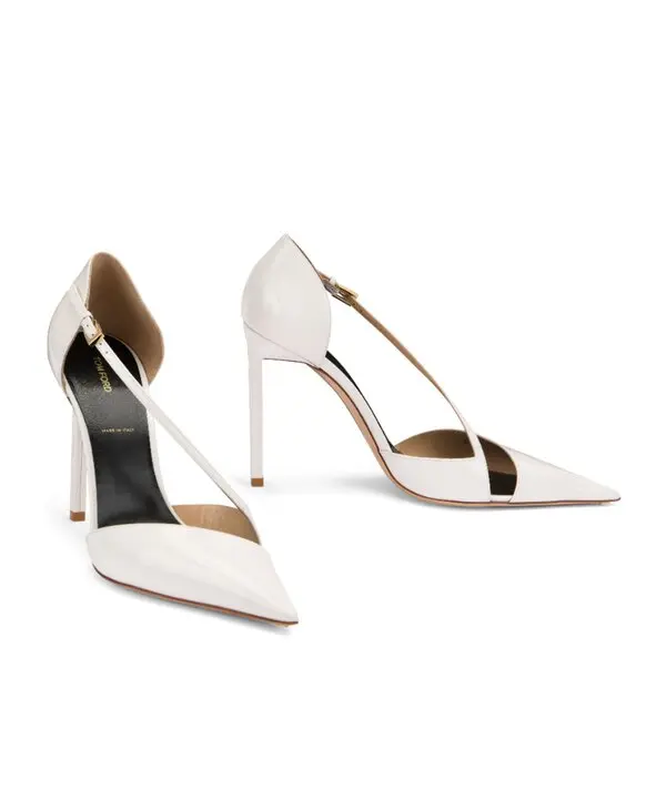 TOM FORD Patent Leather T-strap Pumps - White