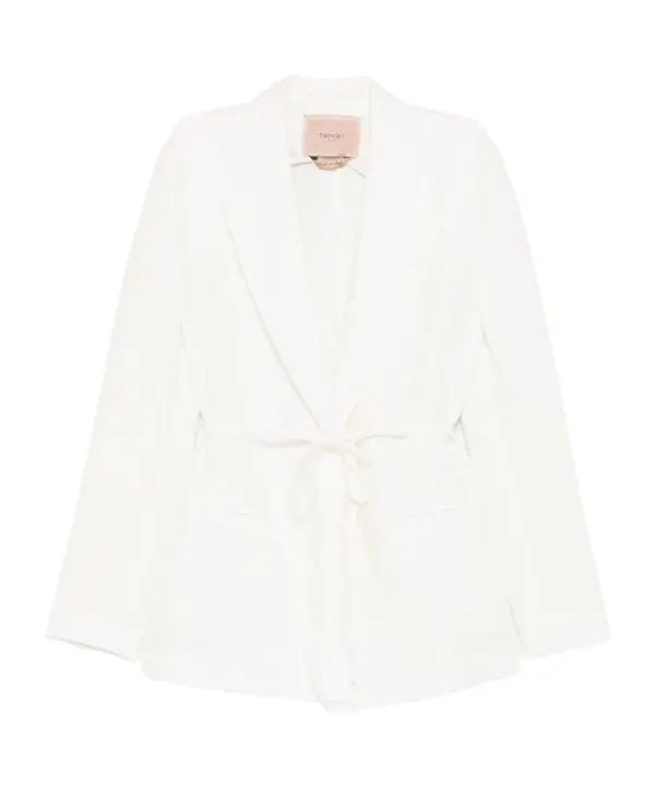 TWINSET Belted Blazer - White