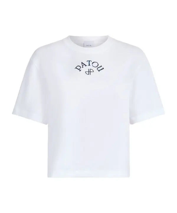 PATOU Logo Embroidered T-shirt - White