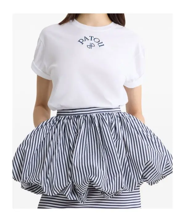 PATOU Logo Embroidered T-shirt - White