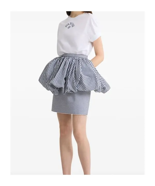 PATOU Logo Embroidered T-shirt - White