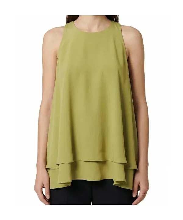 AMI Paris Sleeveless Tiered Blouse