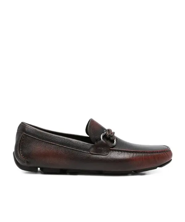 FERRAGAMO Gancini Driver Ornament Loafers - Black