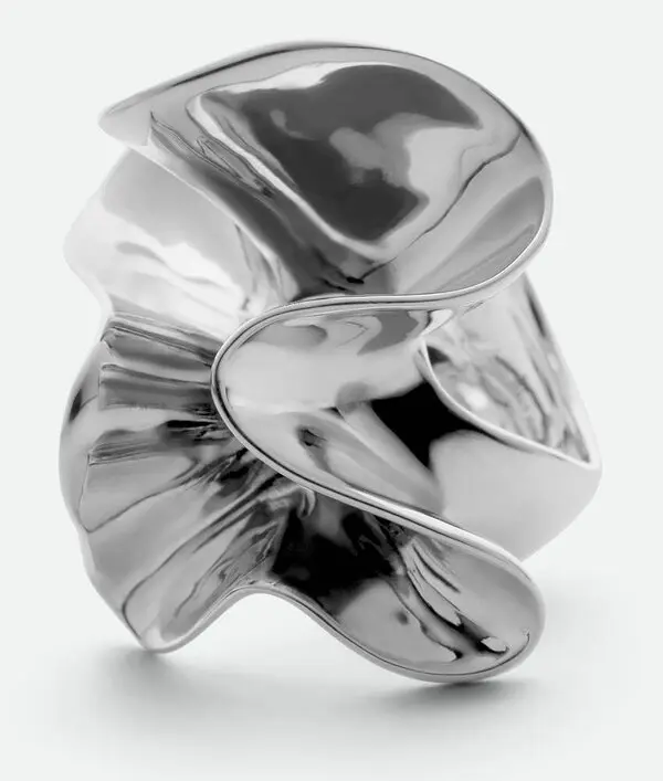 Bottega Veneta Sculptural Anemone Ring - Silver