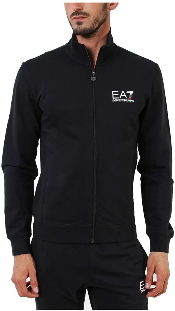 EA7 Vertical Collar Logo Tracksuit - Black