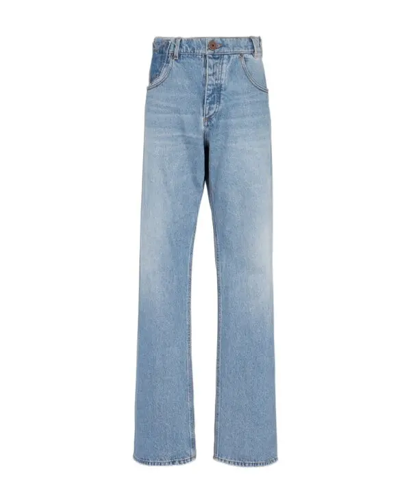 Balmain High-waist Wide-leg Jeans - Blue