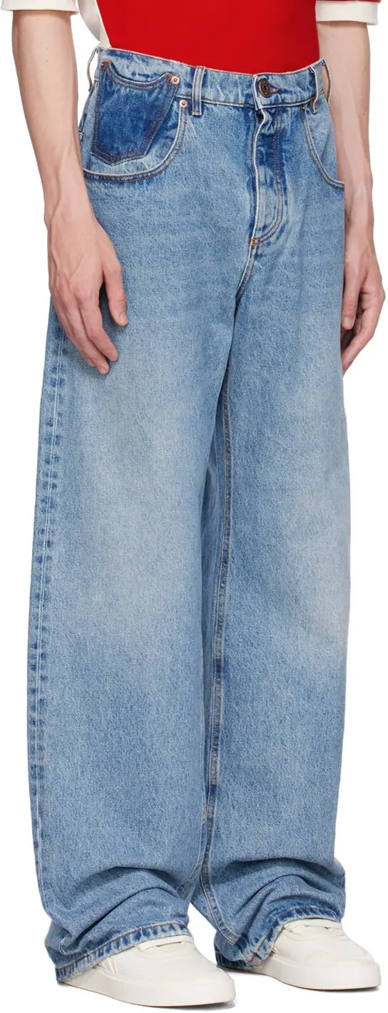 Balmain High-waist Wide-leg Jeans - Blue