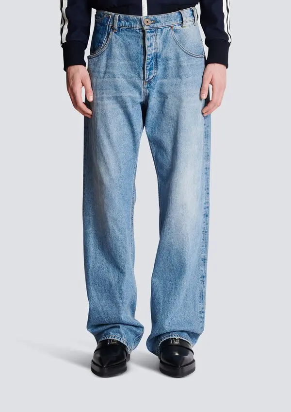 Balmain High-waist Wide-leg Jeans - Blue