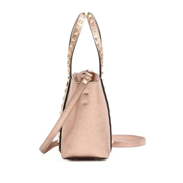 Valentino Garavani Small Rockstud Leather Tote Bag - Light Pink