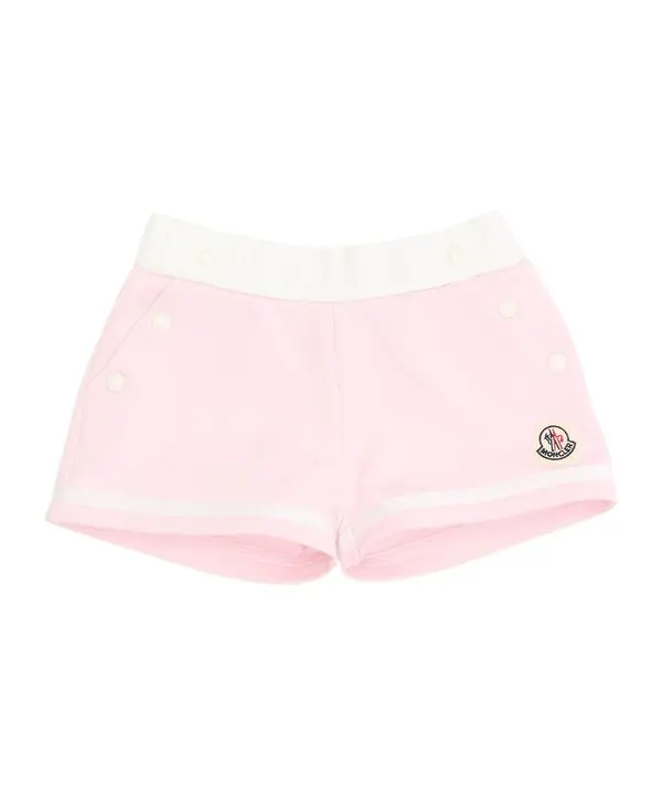 Moncler Enfante Elastic Waistband Logo Patch Shorts