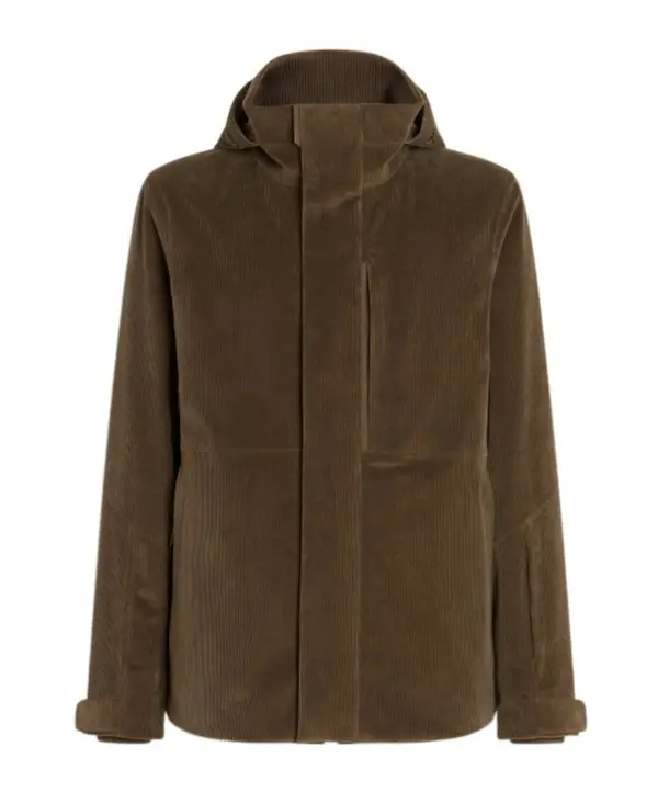 Zegna Cashco Hooded Corduroy Jacket