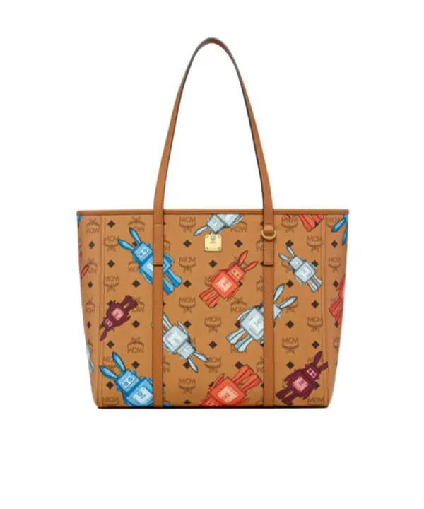 Mcm Toni Top-zip Medium Shopper Bag - Cognac