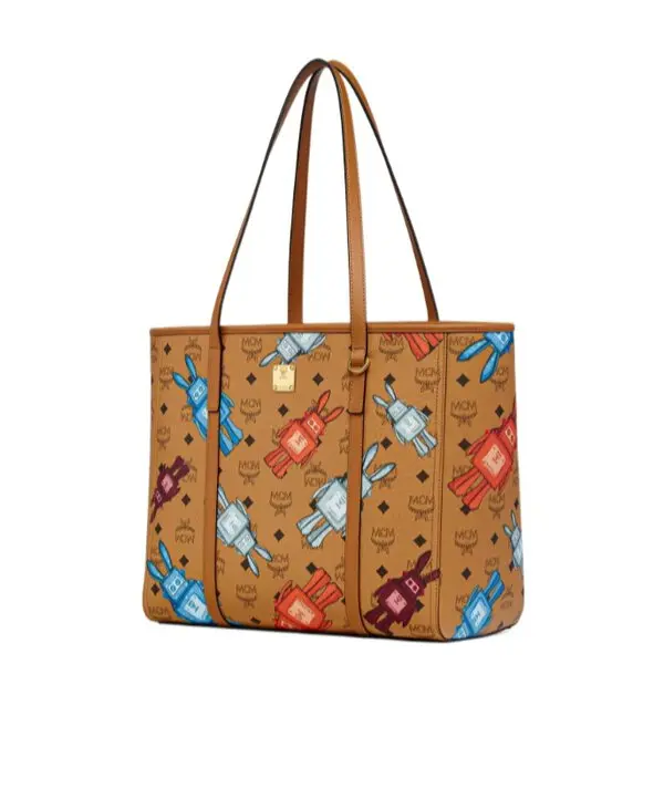 Mcm Toni Top-zip Medium Shopper Bag - Cognac