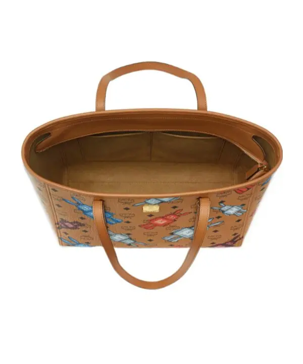 Mcm Toni Top-zip Medium Shopper Bag - Cognac
