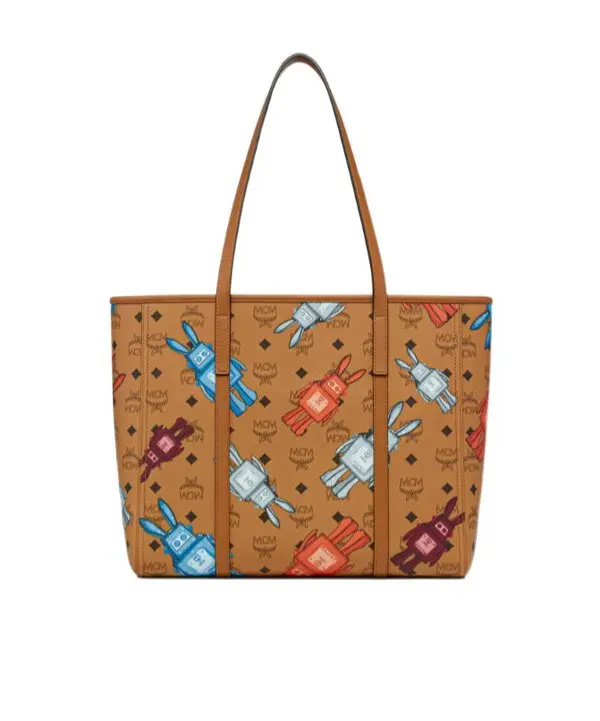 Mcm Toni Top-zip Medium Shopper Bag - Cognac