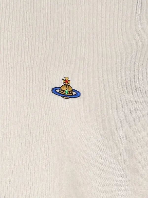 VIVIENNE WESTWOOD Orb Logo Knitted Sweater - White