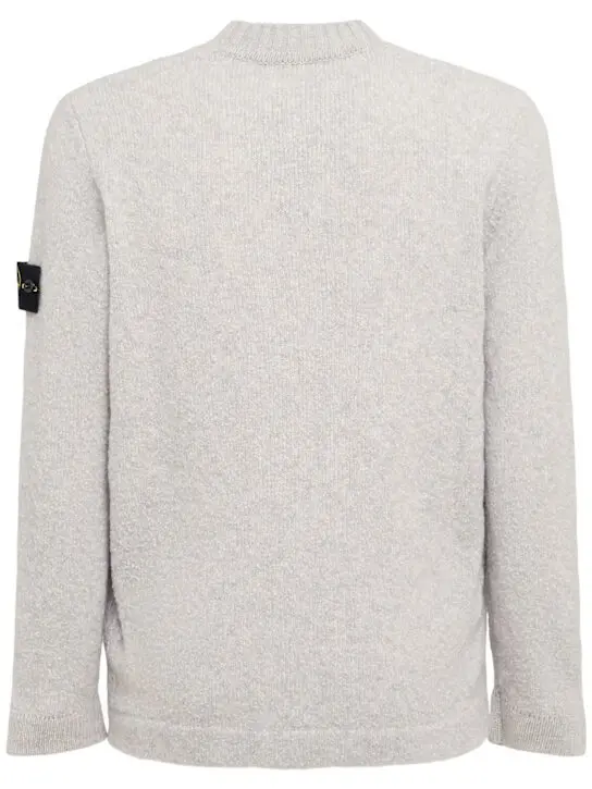 Stone Island Wool Blend Crewneck Sweater - White