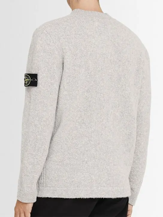 Stone Island Wool Blend Crewneck Sweater - White
