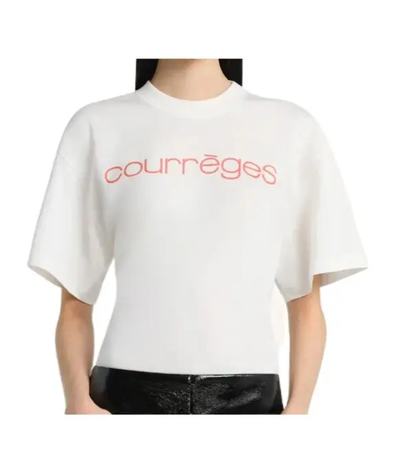 COURREGES Courrèges Waisted Printed T-shirt - White