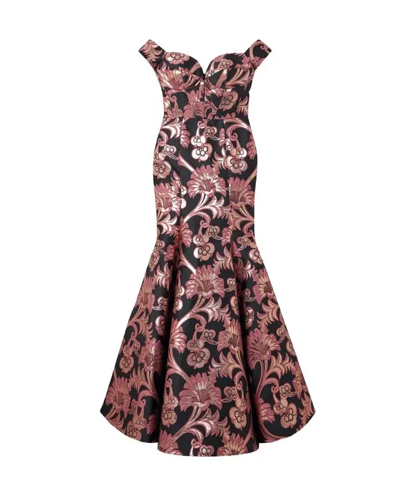 Etro Off-the-shoulder Jacquard Maxi Dress