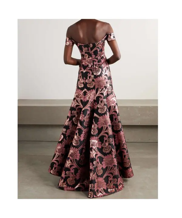 Etro Off-the-shoulder Jacquard Maxi Dress