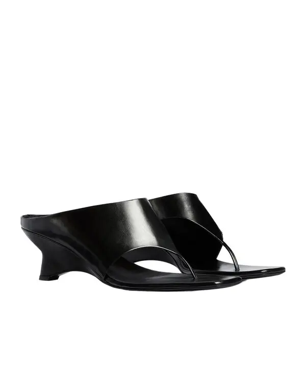 Khaite Marlow 55 Thong Mules - Black