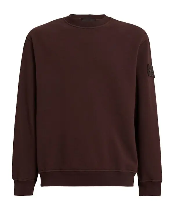 Stone Island Cotton Blend Sweatshirt With Logo Patch - Black