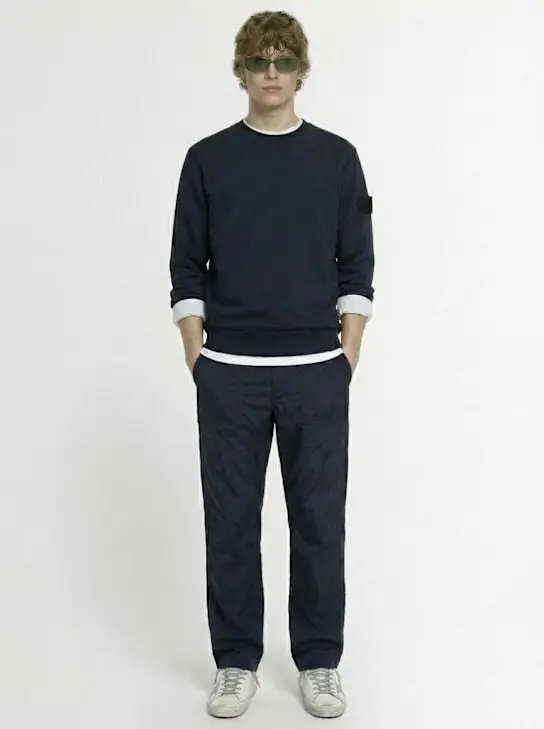 Stone Island Cotton Blend Sweatshirt With Logo Patch - Black