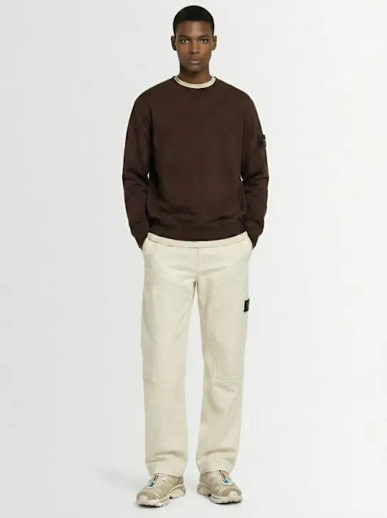 Stone Island Cotton Blend Sweatshirt With Logo Patch - Black