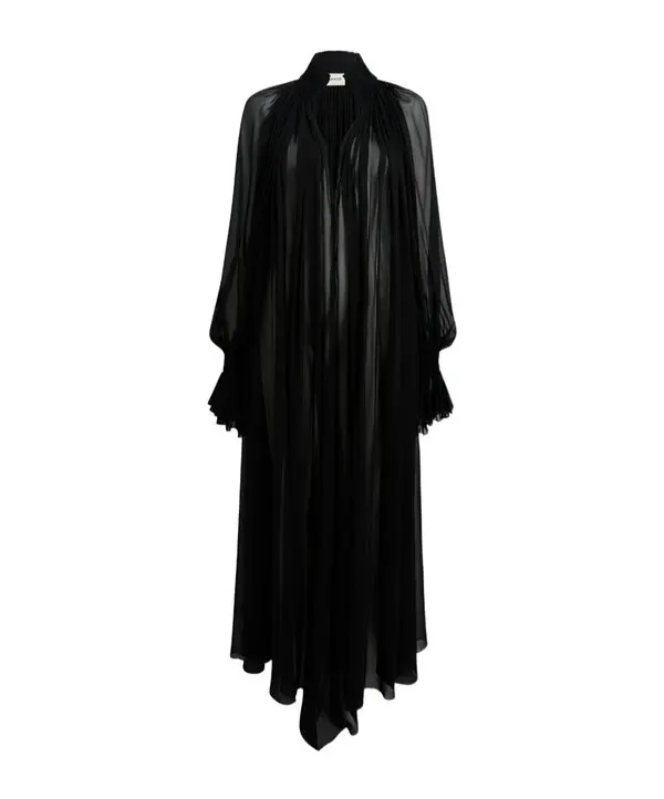 Khaite Edgar Ruffled High-neck Maxi Dress - Black