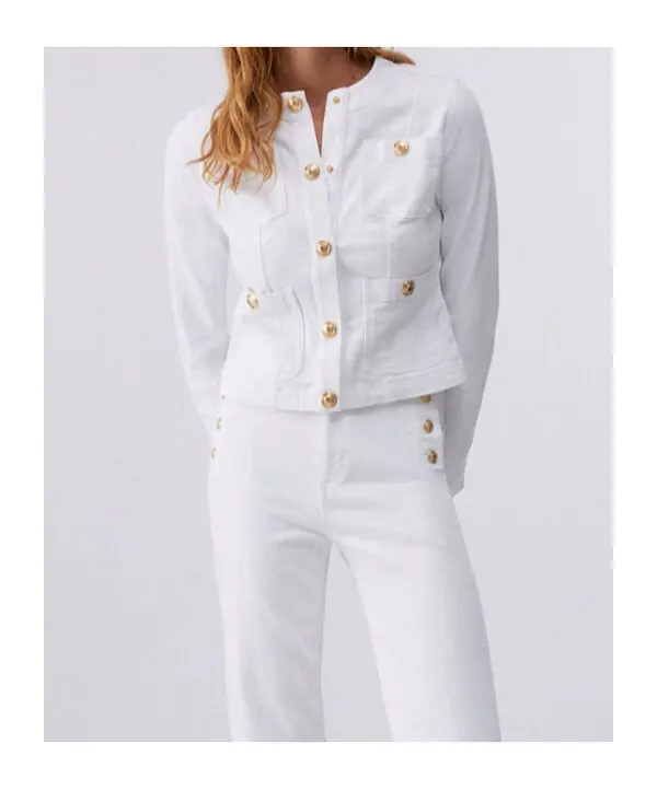 Liu Jo Buttoned Crewneck Denim Jacket