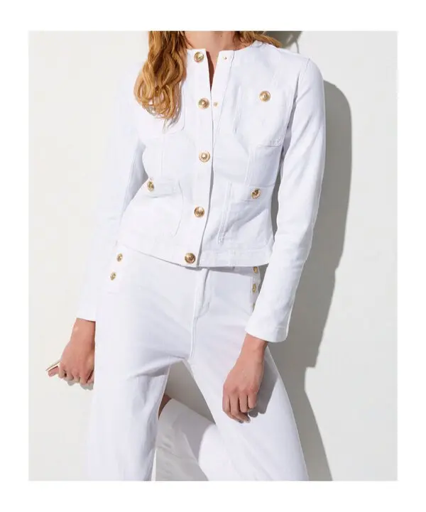 Liu Jo Buttoned Crewneck Denim Jacket