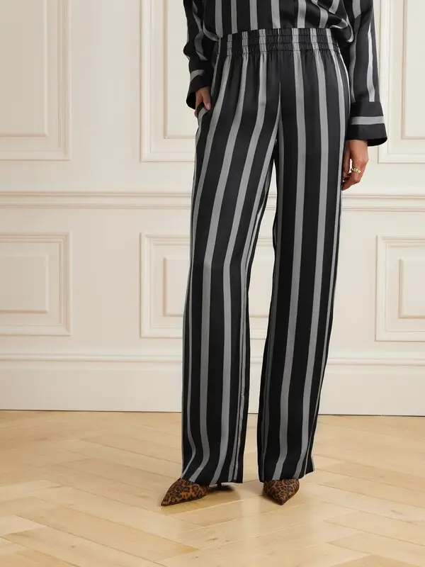 ANINE BING Wide-leg Striped Pants