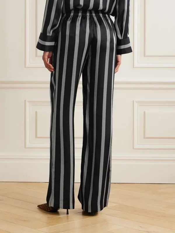 ANINE BING Wide-leg Striped Pants