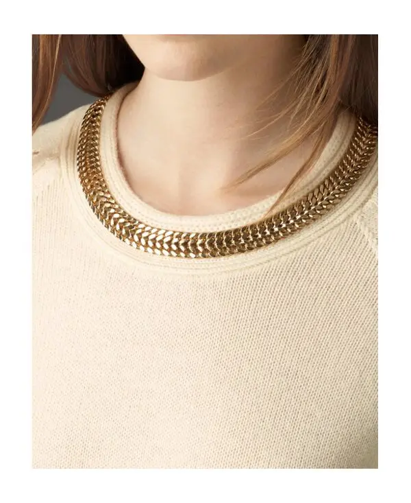Burberry Round Neck Long Sleeve Knitted Pullover With Ribbed Trim