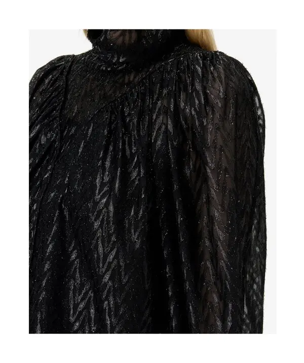 IRO PARIS High Collar Lurex Blouse