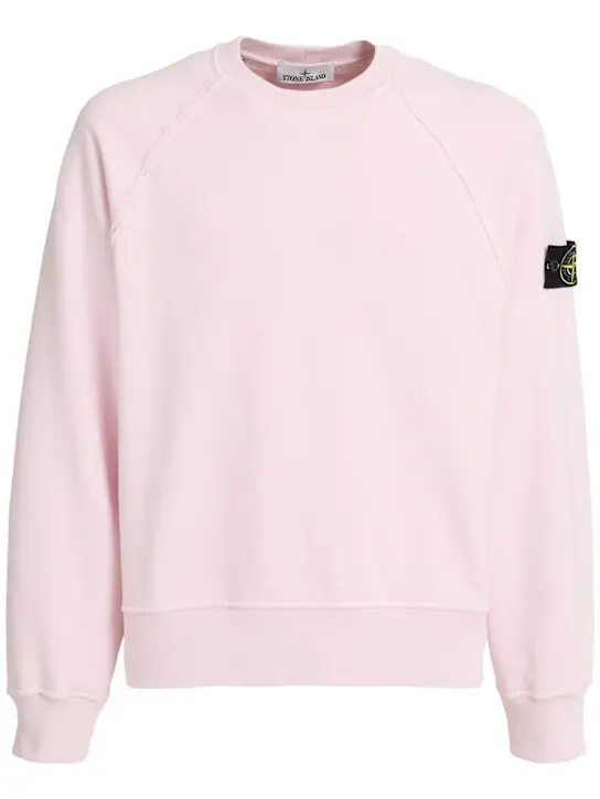 Stone Island Brushed Cotton Crewneck Sweatshirt - Black