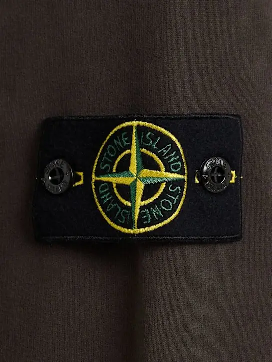 Stone Island Brushed Cotton Crewneck Sweatshirt - Black