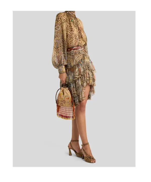 Etro Long Sleeve Animal And Paisley Print Blouse