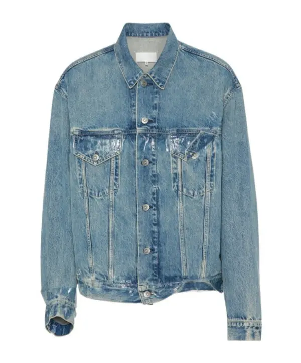 MAISON MARGIELA Handpainted Denim Jacket - Light Blue