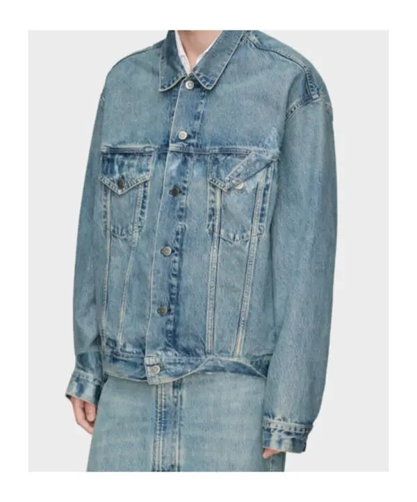 MAISON MARGIELA Handpainted Denim Jacket - Light Blue
