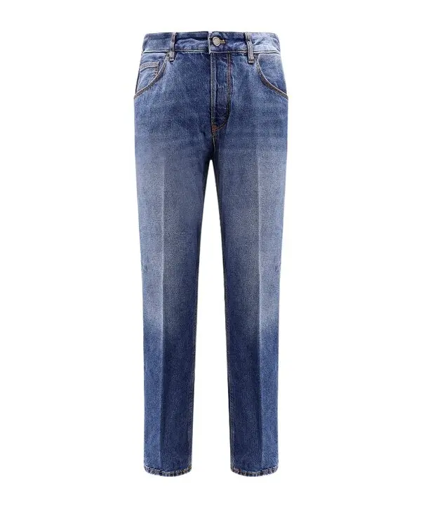 PT TORINO Tapered Jeans With Logo Patch - Blue