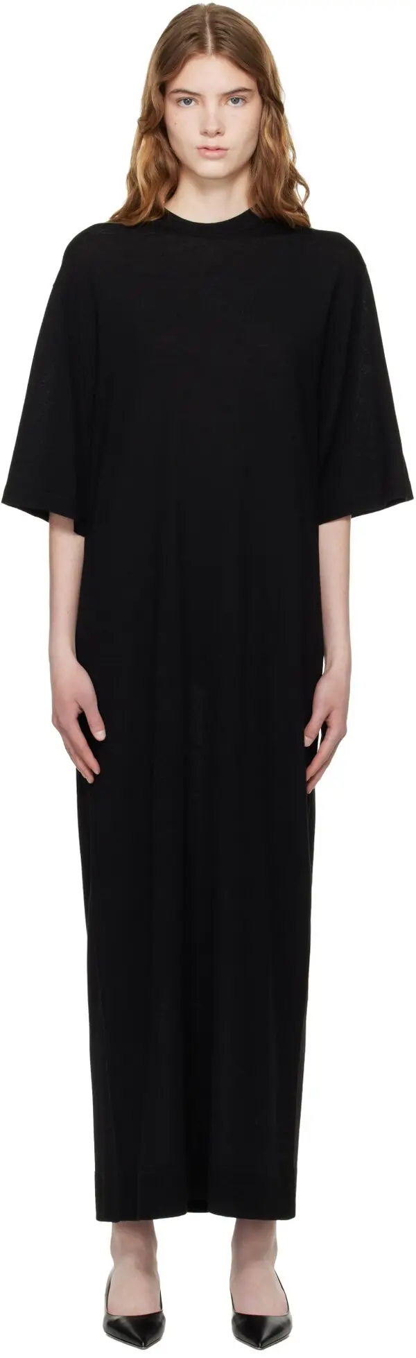 TOTEME Crewneck T-shirt Dress - Black