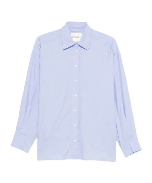 Closed Long-sleeve Cotton Shirt - Blue