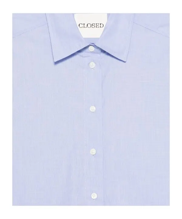 Closed Long-sleeve Cotton Shirt - Blue