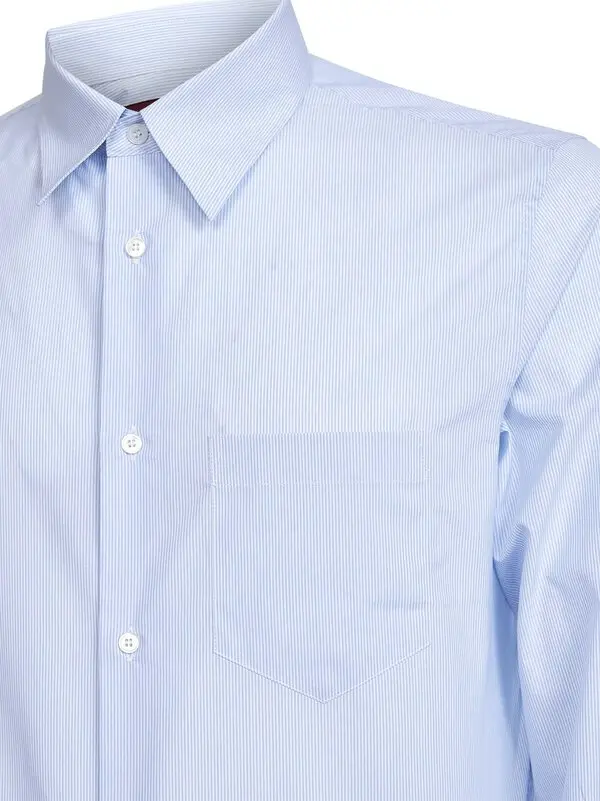 Gucci Web Detailed Striped Shirt - Light Blue And White